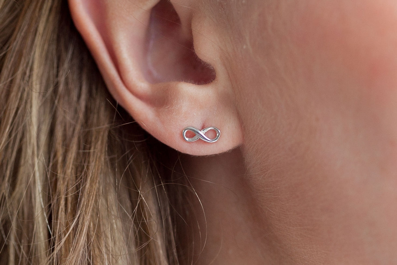 Ohrringe Ohrstecker Infinity Symbol Unendlichkeit Silber – Elise & moi
